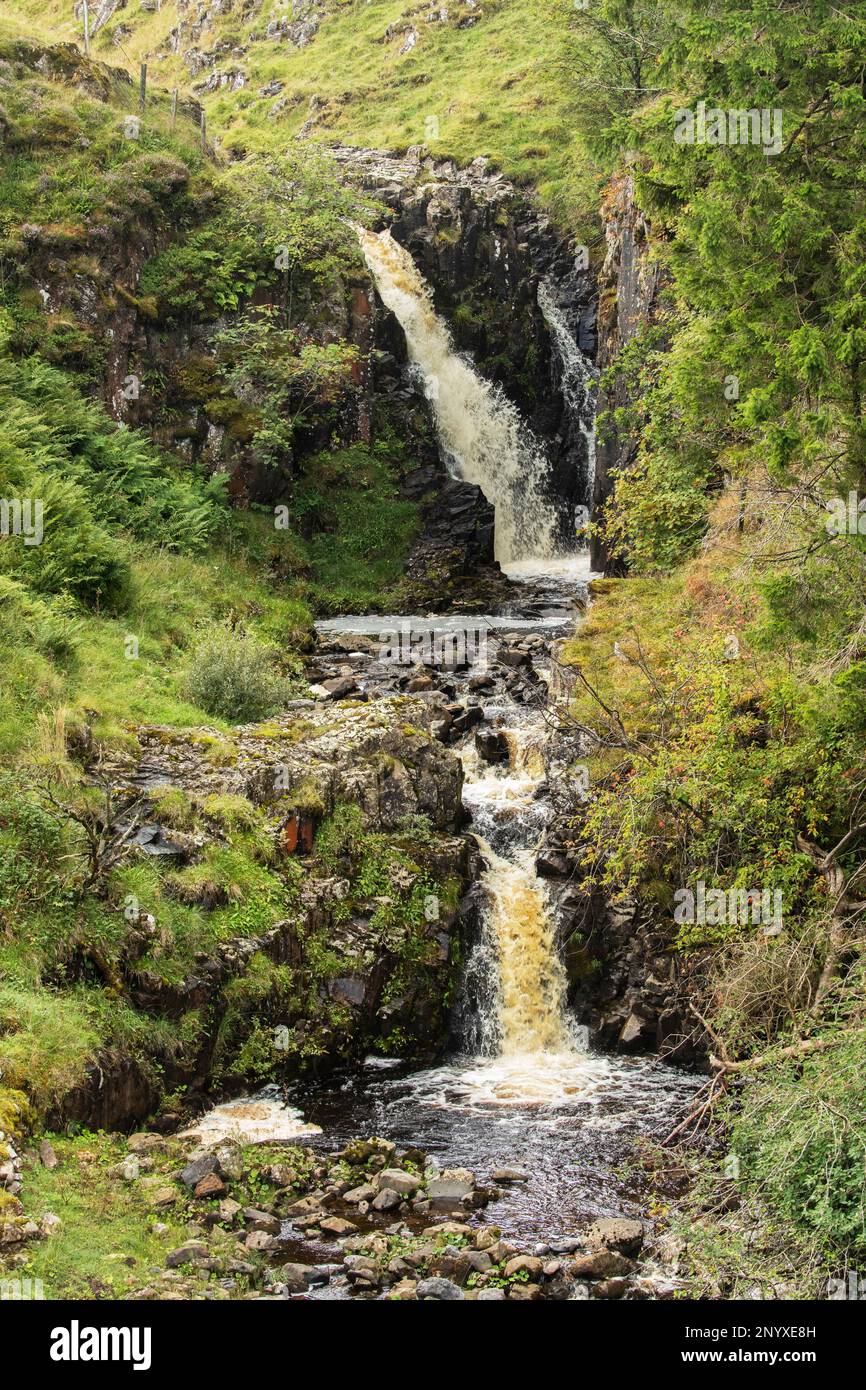 Waterfalls in the upper reaches of the South Tyne River above Dorthgill ...
