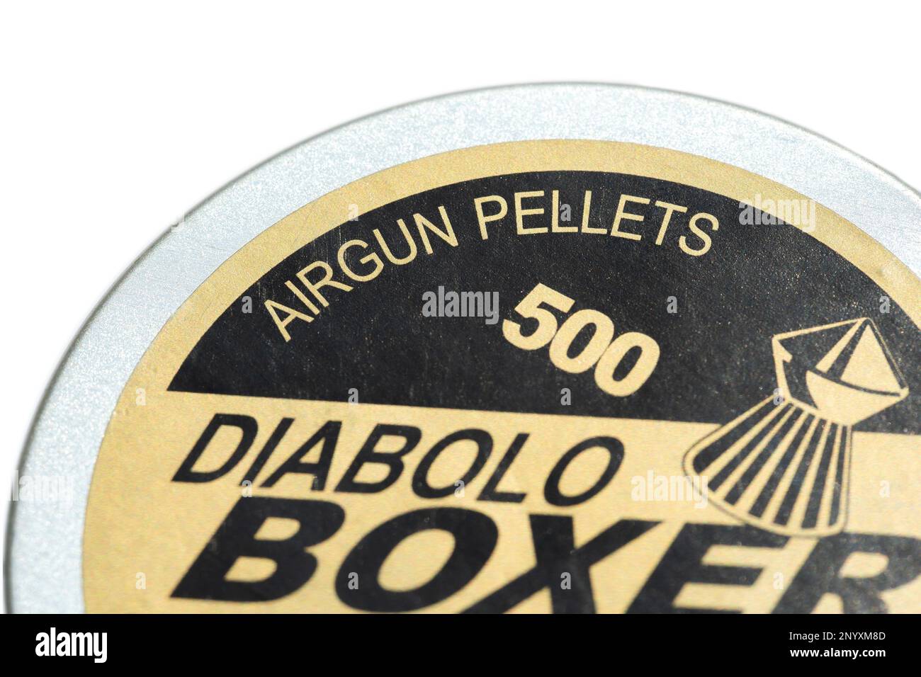 A pack of diabolo metal air gun pellets, object macro, extreme closeup ...