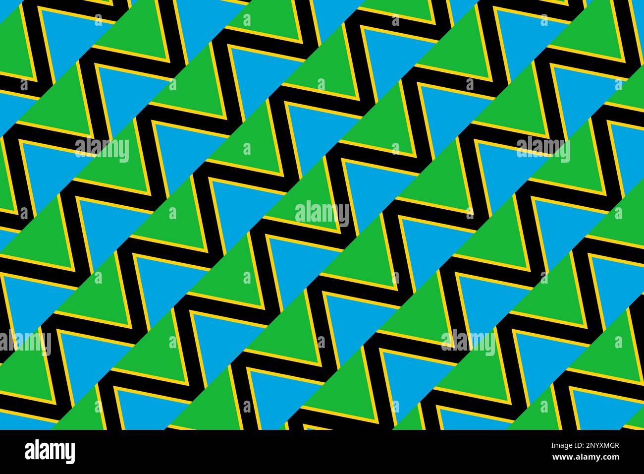 Geometric pattern in the colors of the national flag of Tanzania. The ...