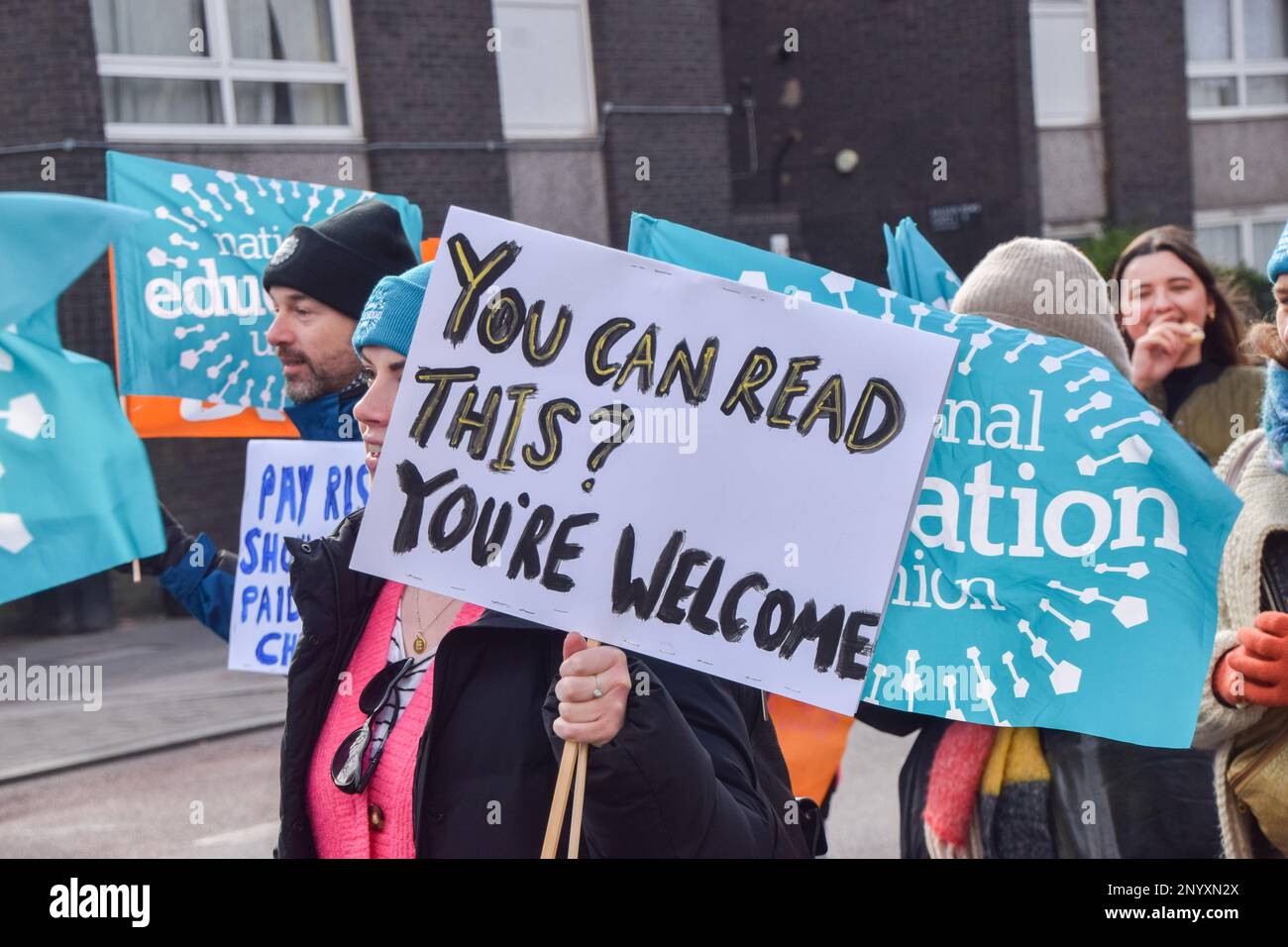 London, UK. 2nd March 2023. Teachers marched in Islington and staged a ...