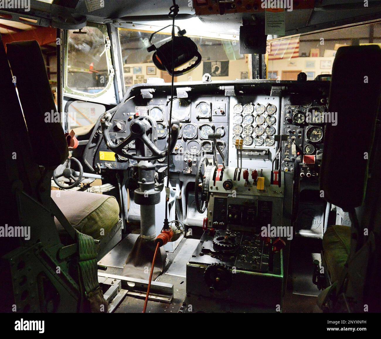 In this April 15, 2017 photo, the cockpit of the Vietnam-era C-123 ...