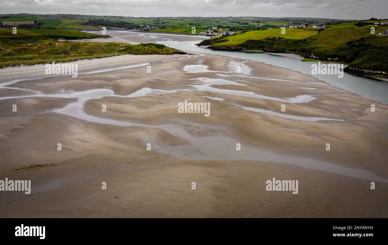 Inchydoney Beach in the south of Ireland on a cloudy summer day, top ...