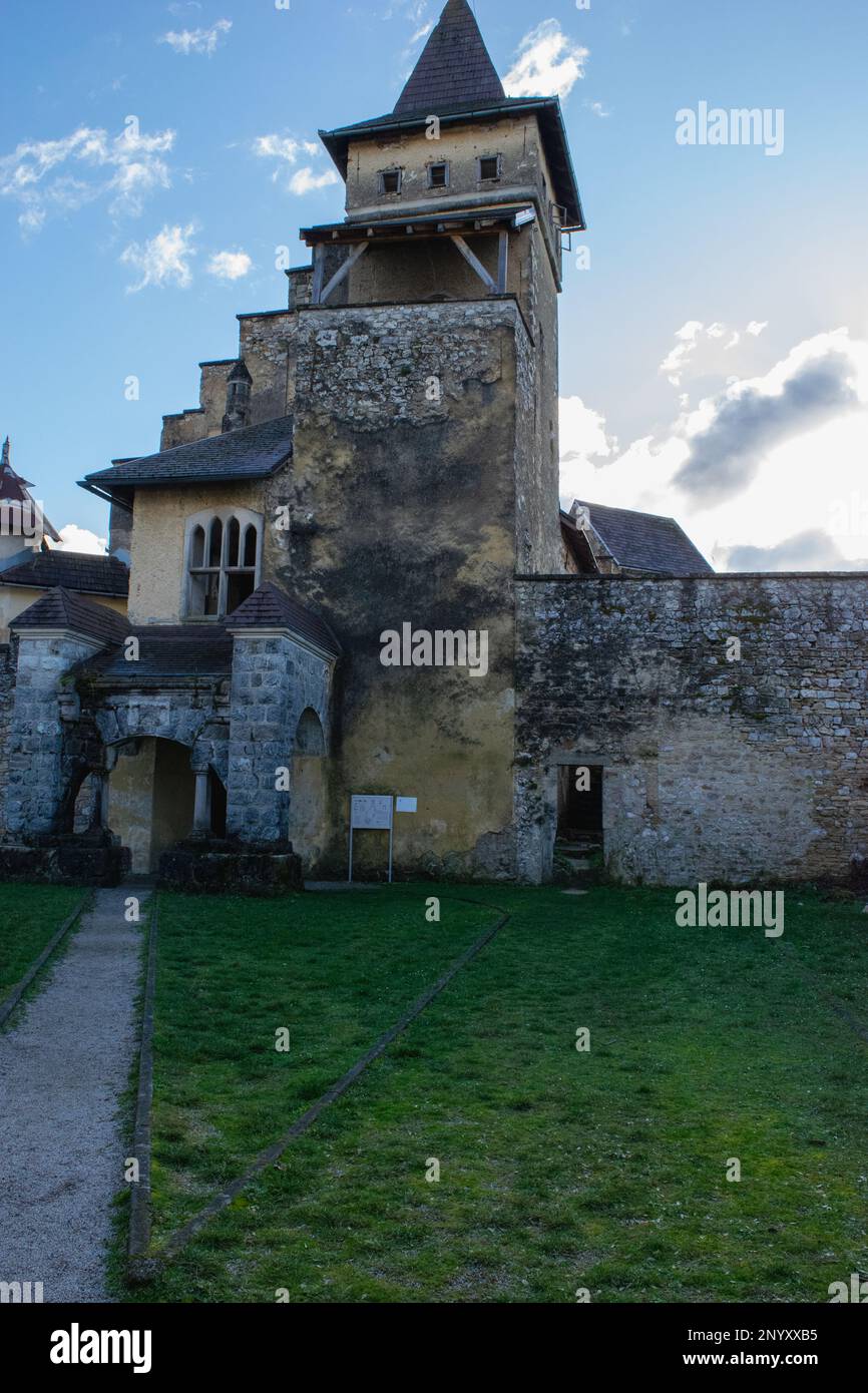 Ostrozac castle, castle lake from Disney stories. Beautiful ...