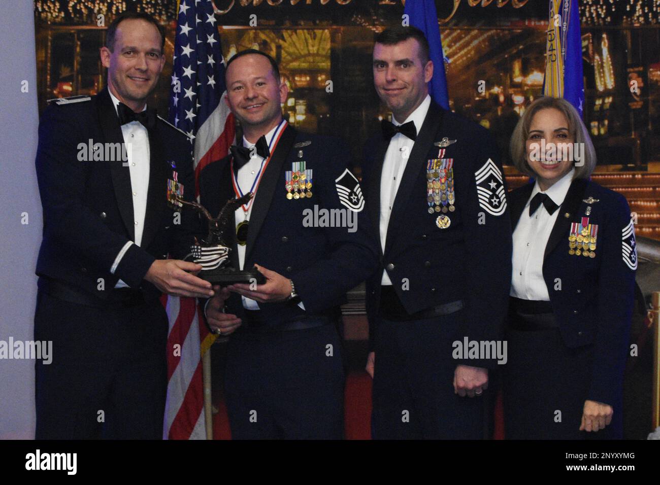 Col. Benjamin Harrison, 301st Fighter Wing commander, Chief Master Sgt ...