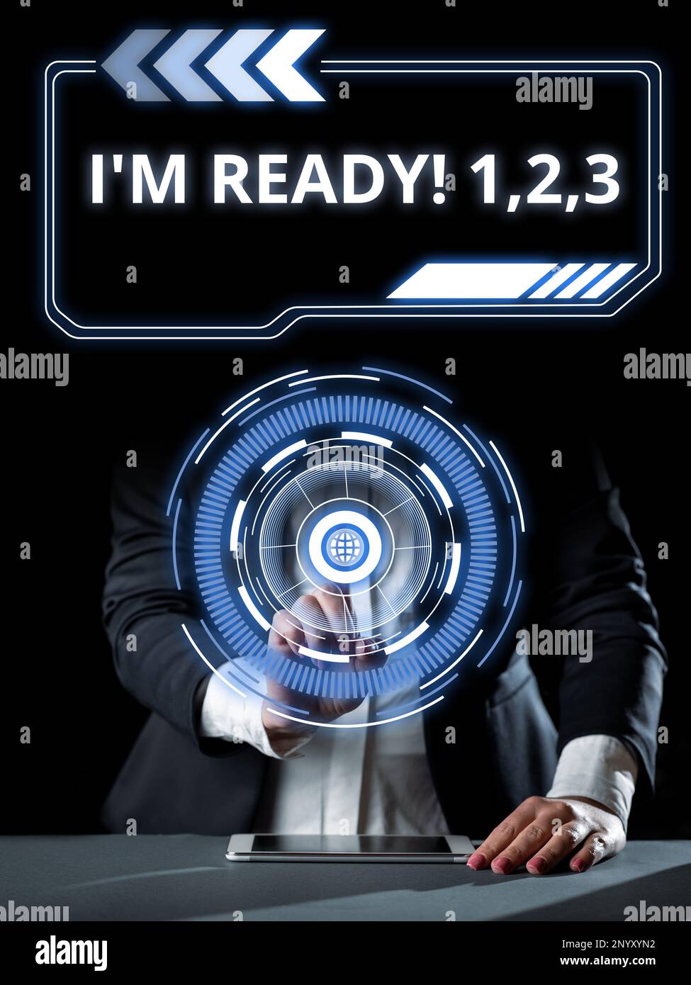 Inspiration showing sign I'M Ready 1,2,3. Internet Concept Help showing ...