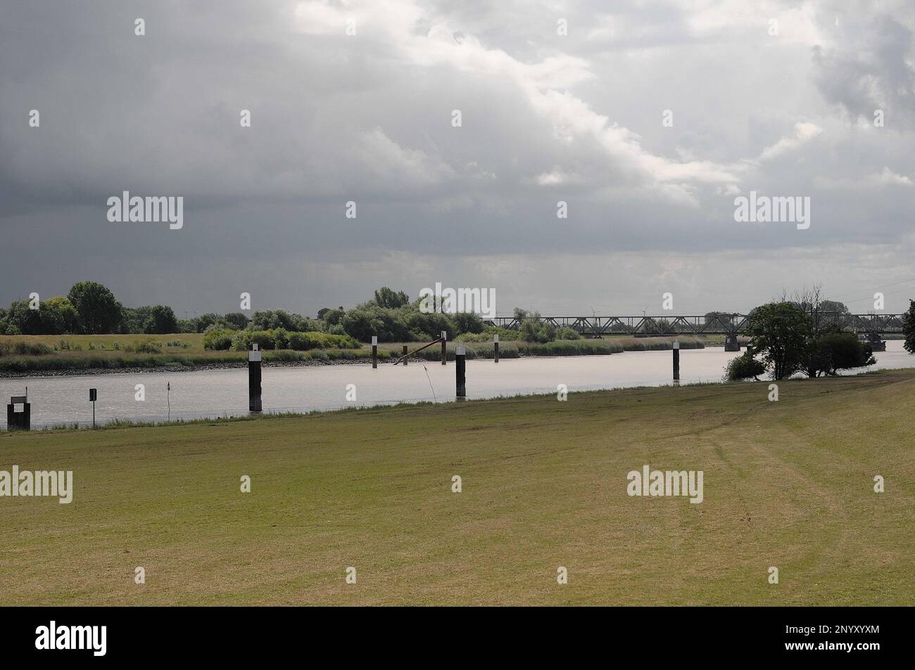 the ems river near weener in germany Stock Photo - Alamy