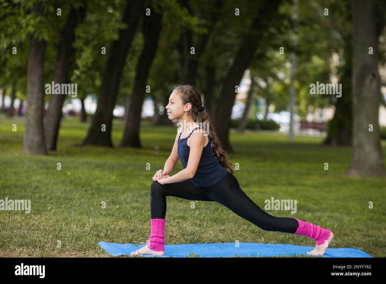 Yoga exercises. Teenage healthy lifestyle Stock Photo - Alamy