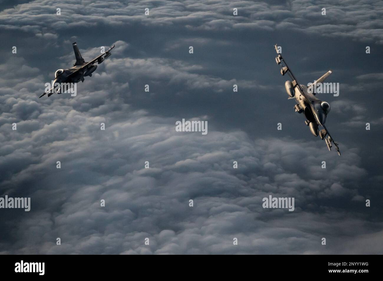 U.S. Air Force F-16 Fighting Falcons assigned to the 77th Expeditionary ...