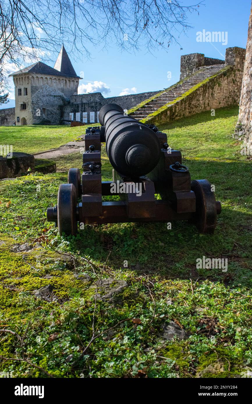 Ostrozac castle, castle lake from Disney stories. Beautiful ...