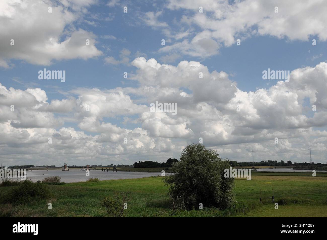 the ems river near weener in germany Stock Photo - Alamy
