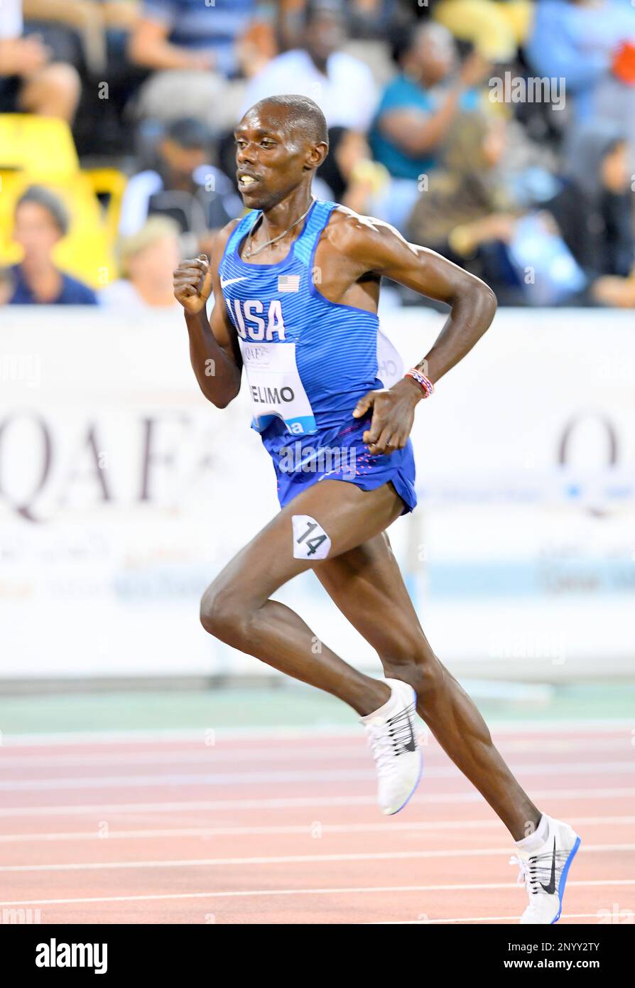 Paul Chelimo (USA) places second in the 3,000m in 7:31.57 during 2017 ...