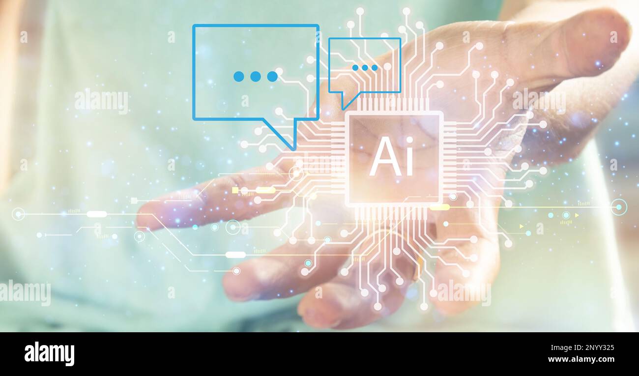 Conceptually, an AI chatbot or artificial intelligence that can naturally communicate through ...