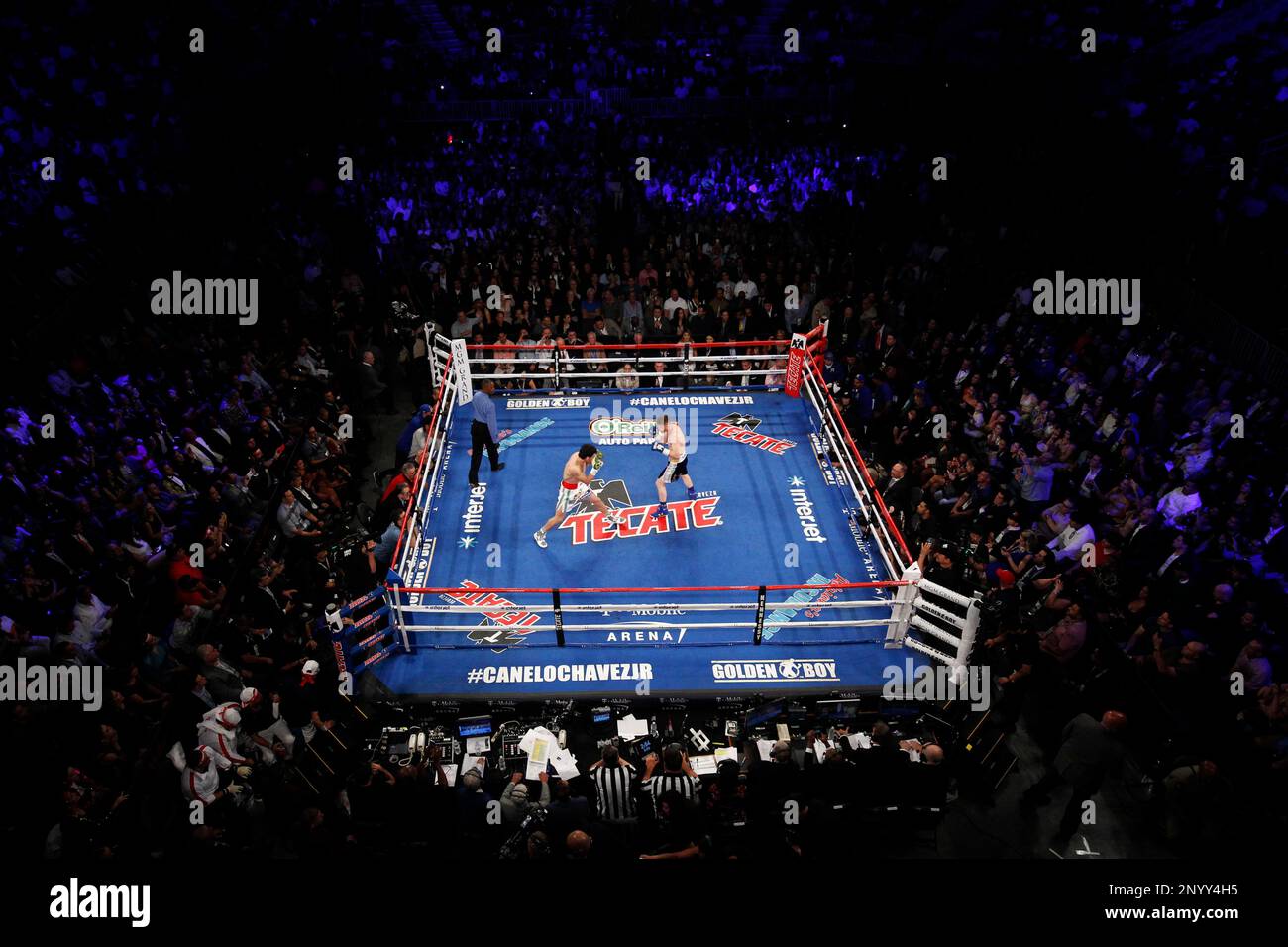 Mexican boxers Julio Cesar Chavez Jr., left, and Saul "Canelo" Alvarez ...