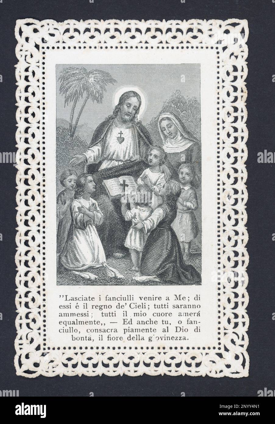 XIX century , Italy : Popular italian Holy Card with JESUS CHRIST and ...