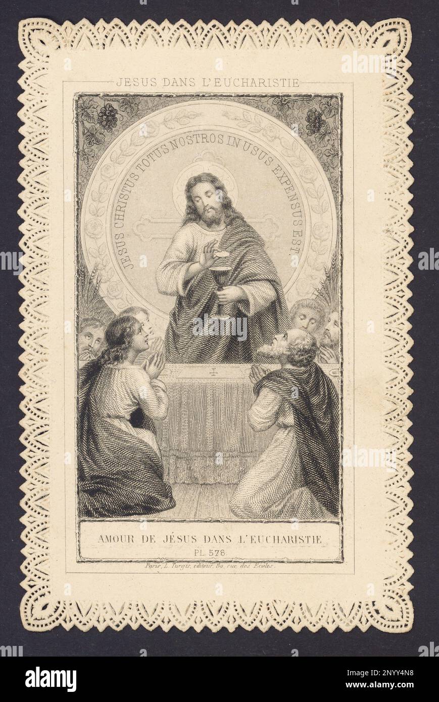 XIX century , France : Popular french Holy Card with JESUS CHRIST ...