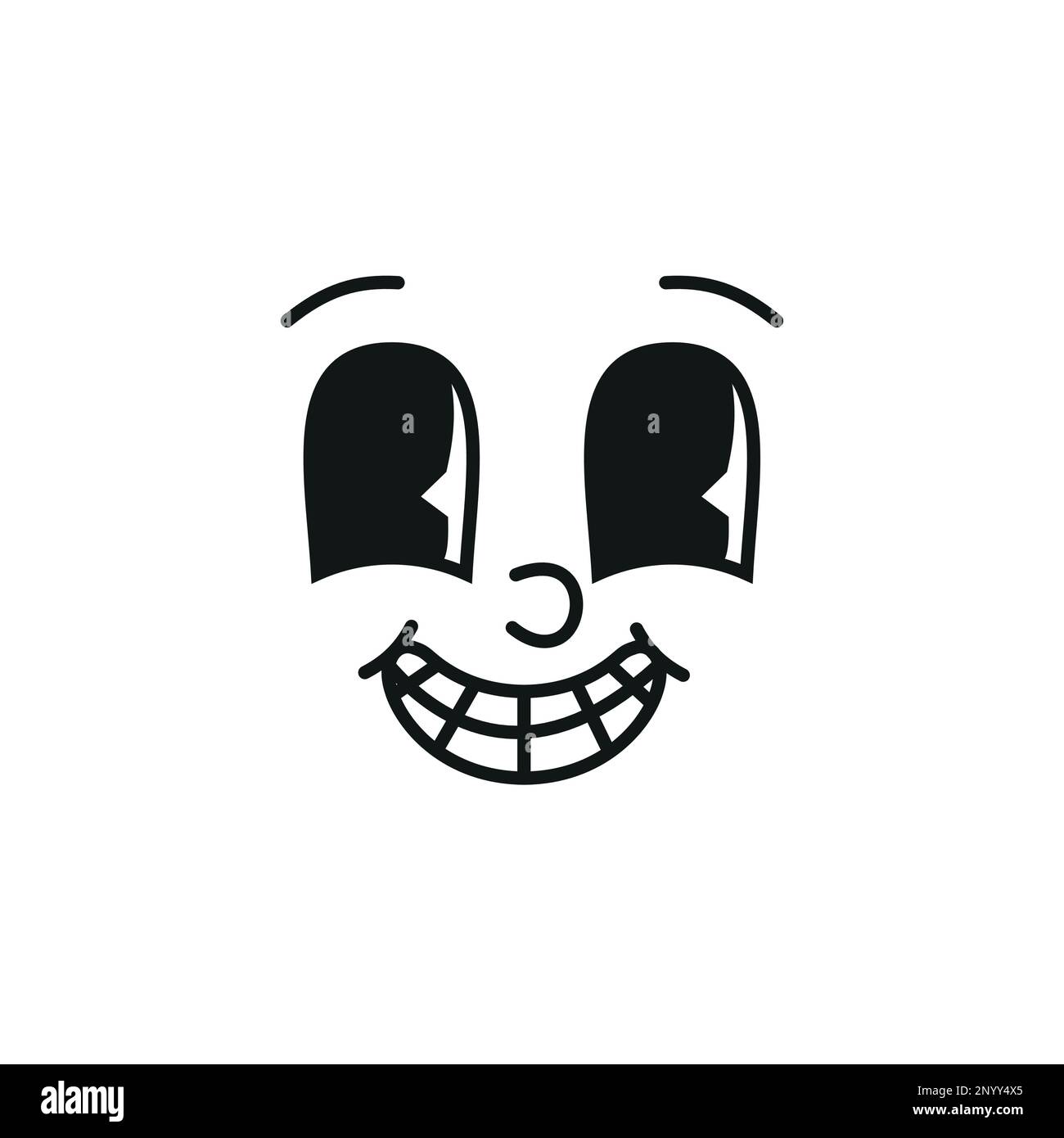 Set of Retro 30s cartoon mascot characters funny faces. 50s, 60s old ...