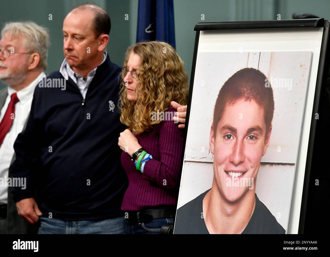 Jim and Evelyn Piazza stand by as Centre County District Attorney Stacy ...