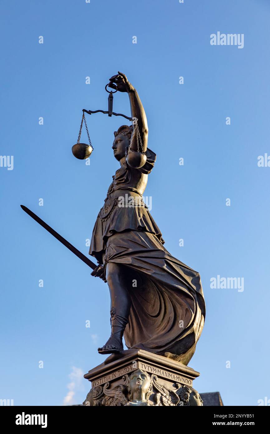 Statue of Lady Justice (Justitia) in Frankfurt, Germany Stock Photo - Alamy
