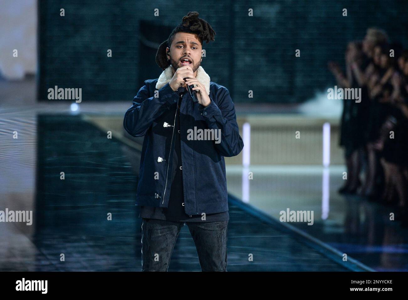 The Weeknd walks the runway for The 2015 Victoria's Secret Fashion Show ...