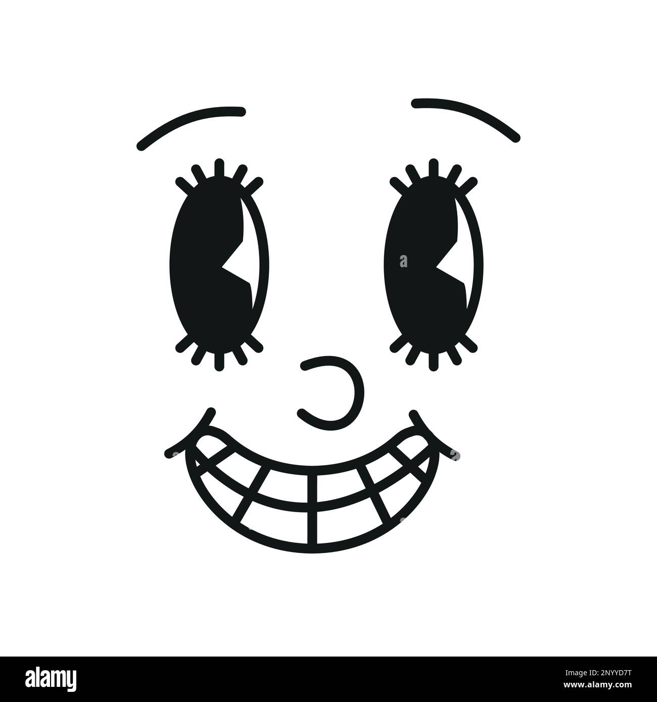 Set of Retro 30s cartoon mascot characters funny faces. 50s, 60s old ...