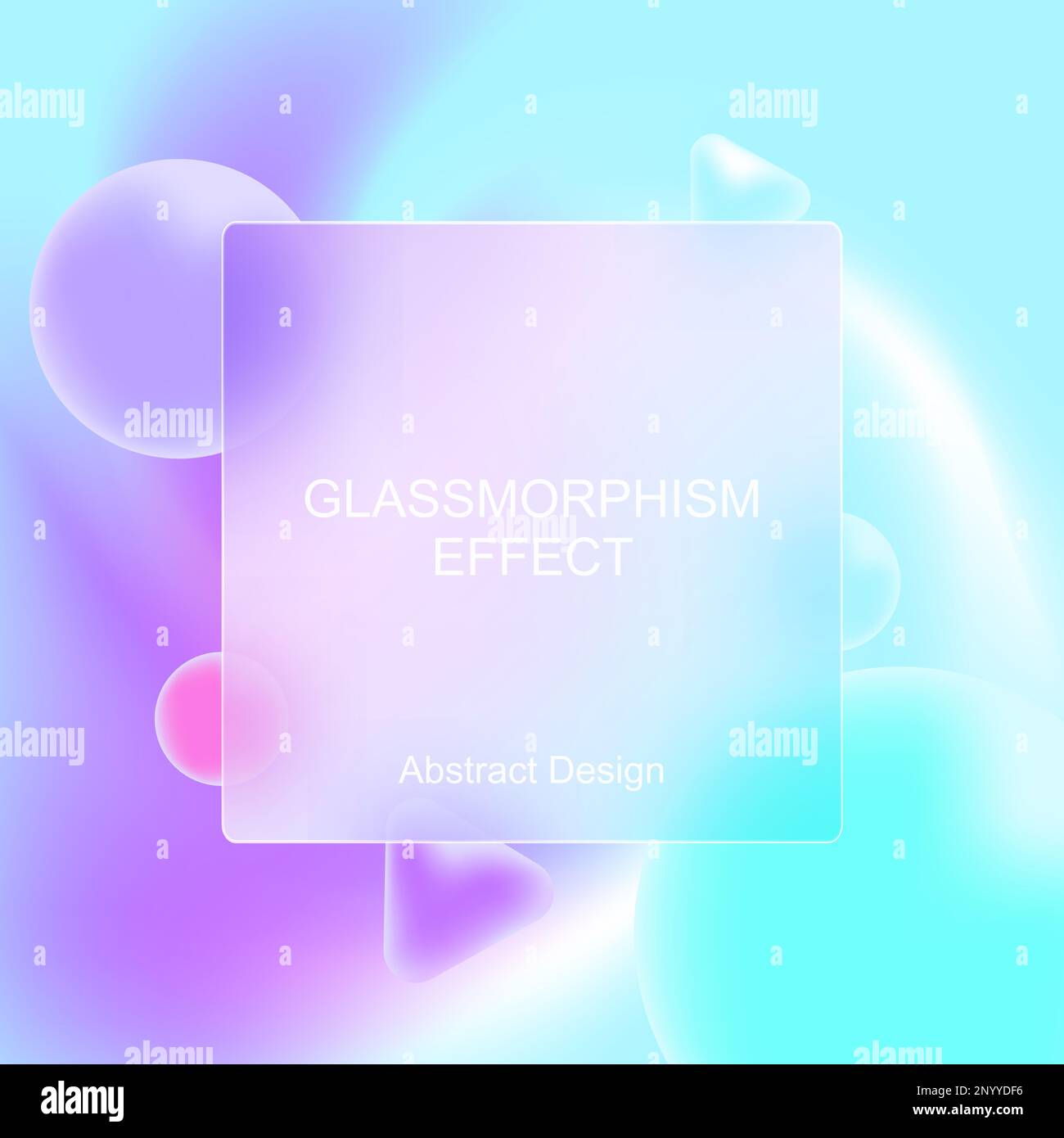 Transparent frame in glass morphism or glassmorphism style. Abstract ...