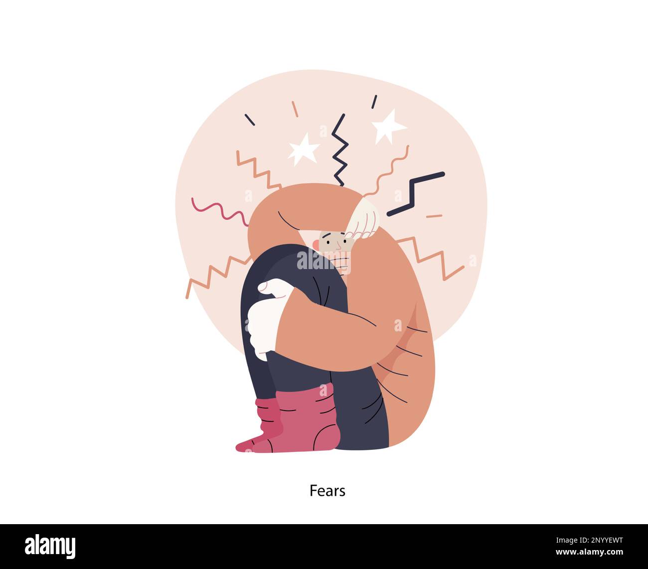 Mental disorders illustration. Fears- modern flat vector illustration ...