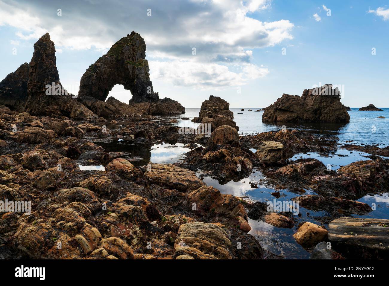 Rocks and sea arch at Crohy Head, Donegal, Ireland Stock Photo - Alamy