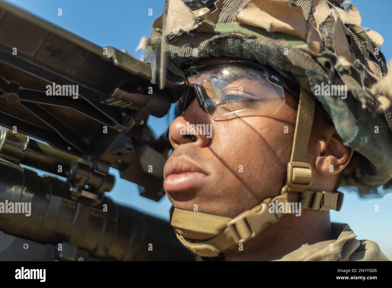 U.S. Marine Corps Pfc. Joshua Hudson, a low-altitude air gunner with 3d ...