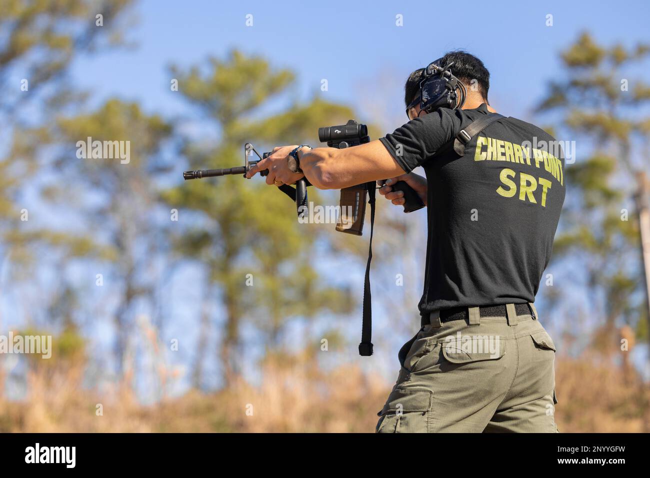 A U.S. Marine with the Marine Corps Air Station Cherry Point Special ...