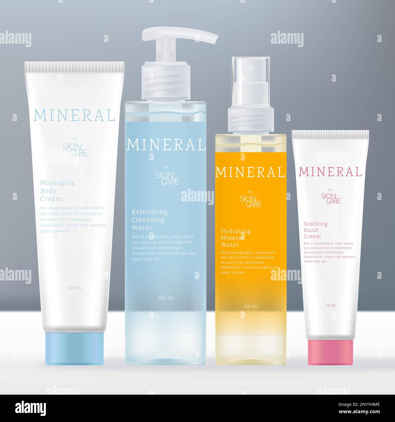 Vector Health and Medical Skincare Packaging Set with Plastic Tube ...