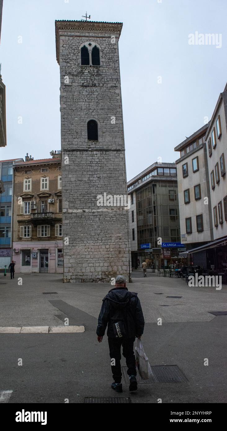 Leaning tower in Rijeka, old but interesting Stock Photo - Alamy