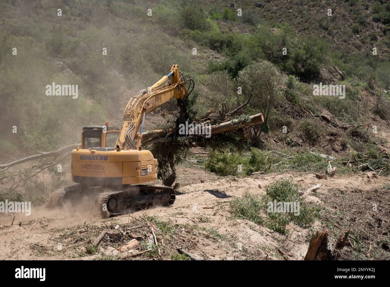 Breede River, Robertson, Western Cape, South Africa.2023. Excuvators ...
