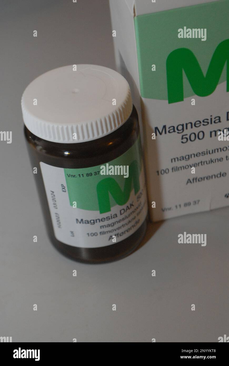 Kastrup/Copenhagen /Denmmark/02 Maerch 2023/Magnesia Dak 500 Mg tablets ...