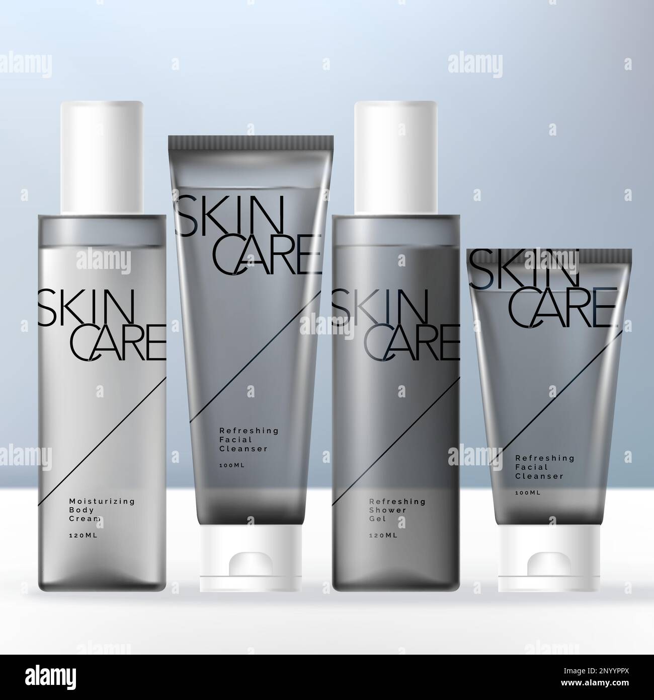 Vector Men's Grooming or Toiletries Packaging Bundle with Translucent ...