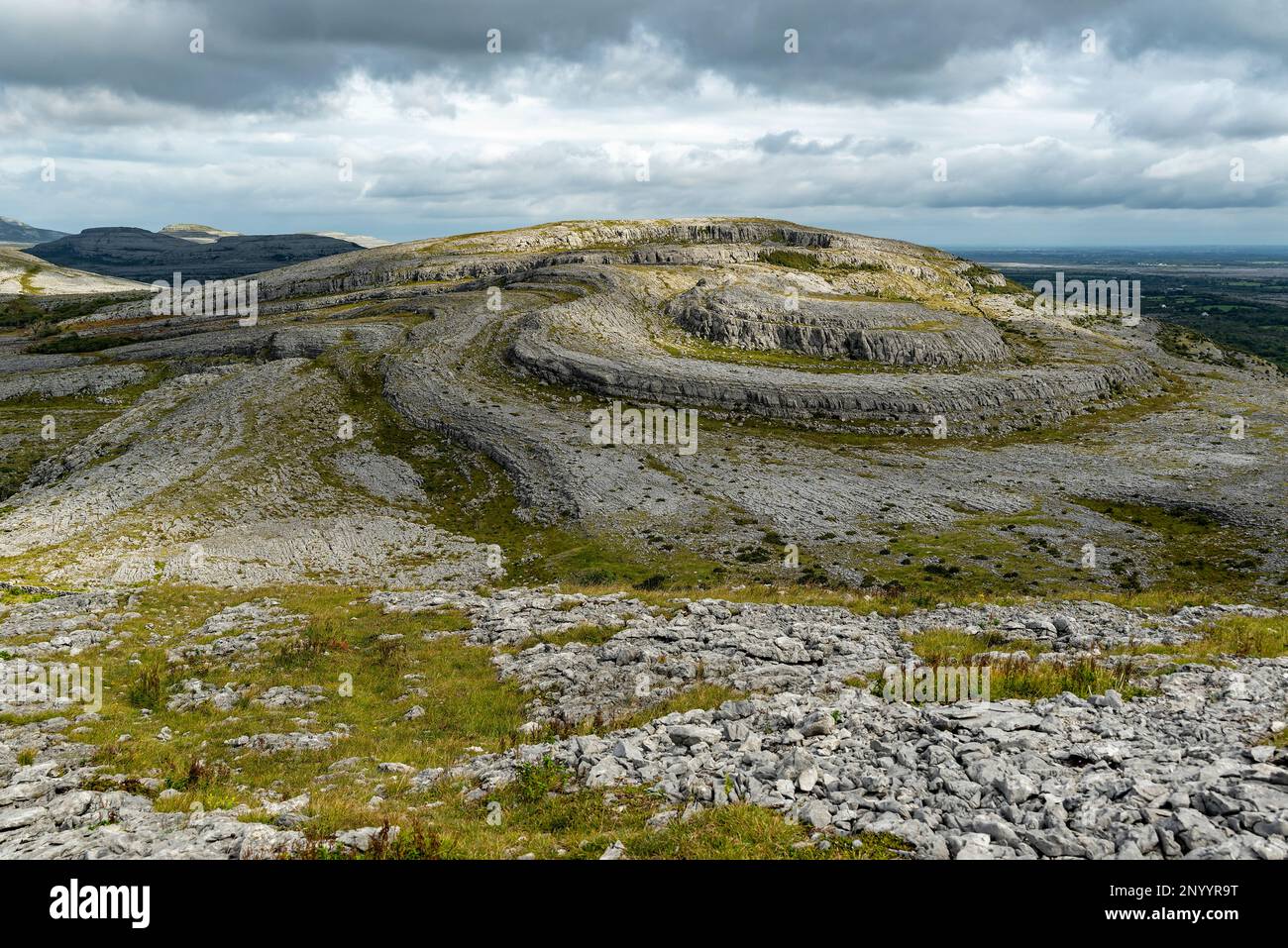 Iconic spiral shaped limestone rock formations of Slieve Rua hill, The ...
