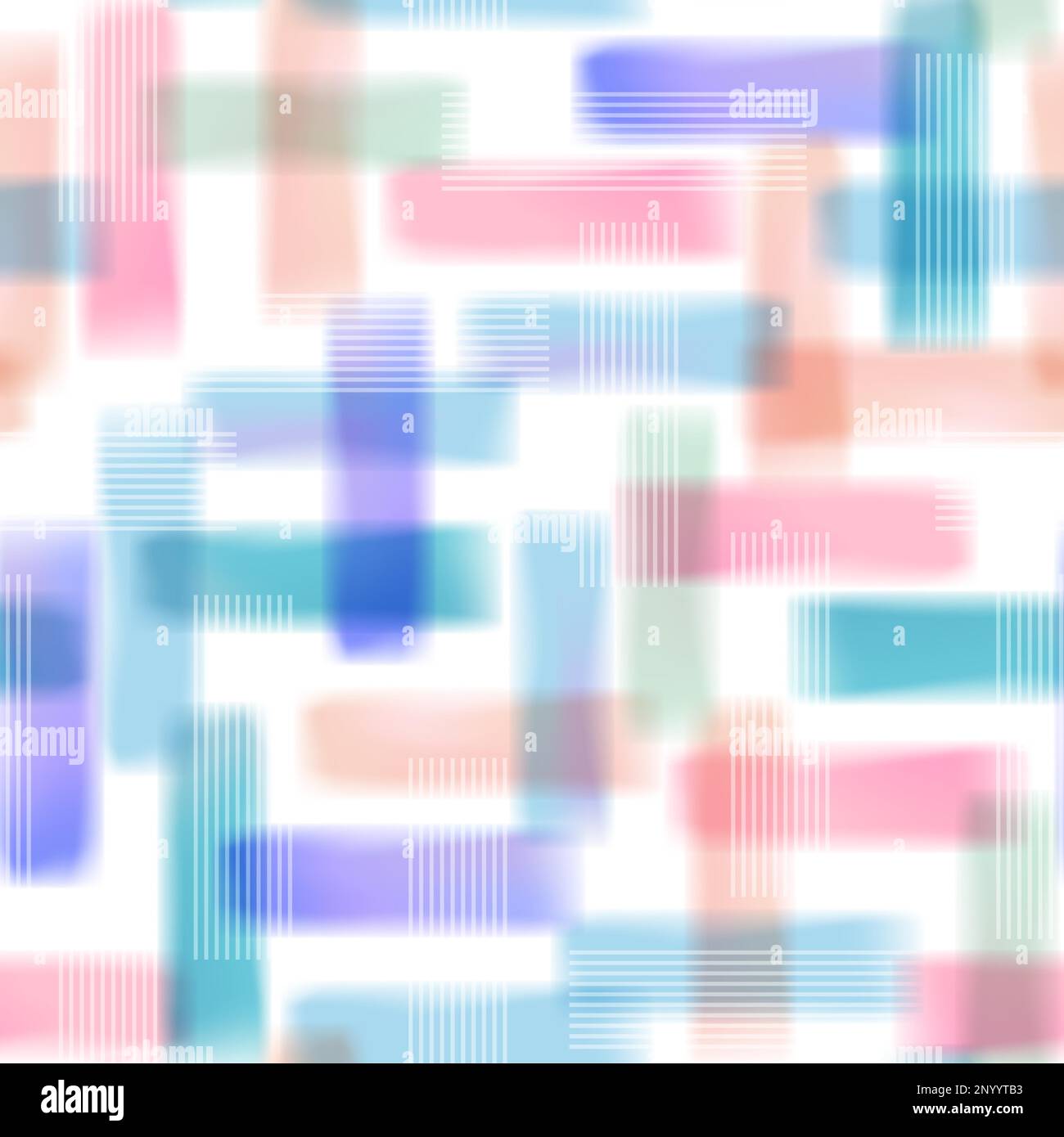 Vector Watercolor Vibrant Stripes Overlapping Seamless Pattern in ...