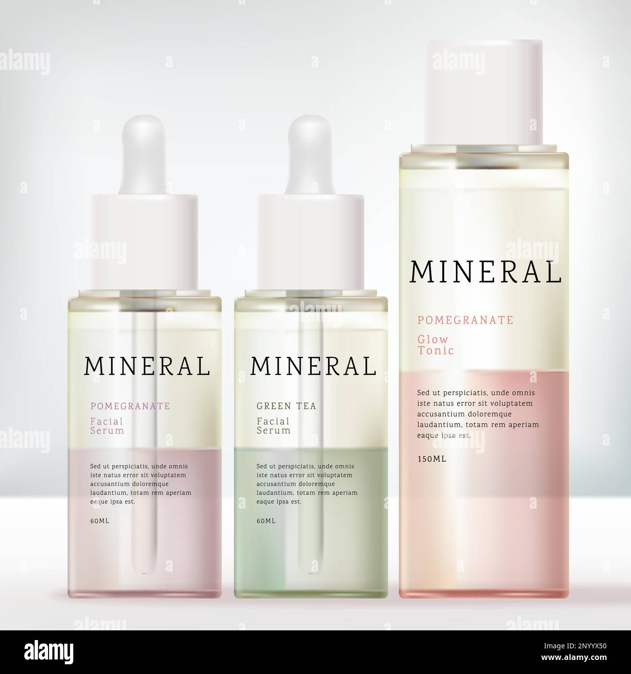 Vector Transparent Dropper Bottle and Screw Cap Bottle with Dual Colors ...