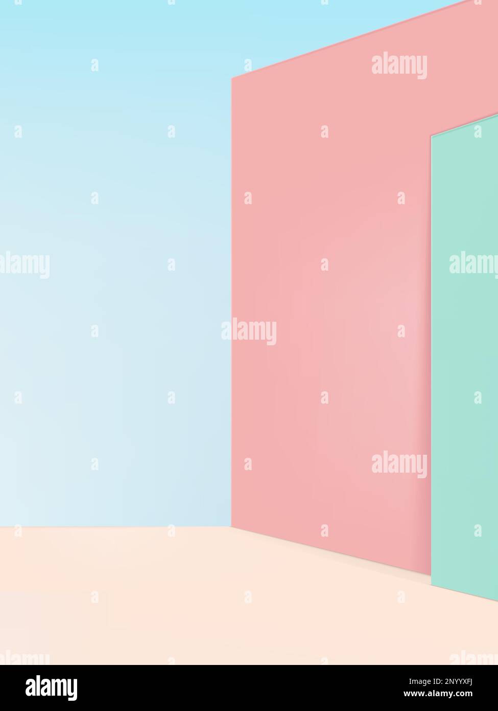 Vector Studio Shot Product Display Background with Pastel Wall and ...