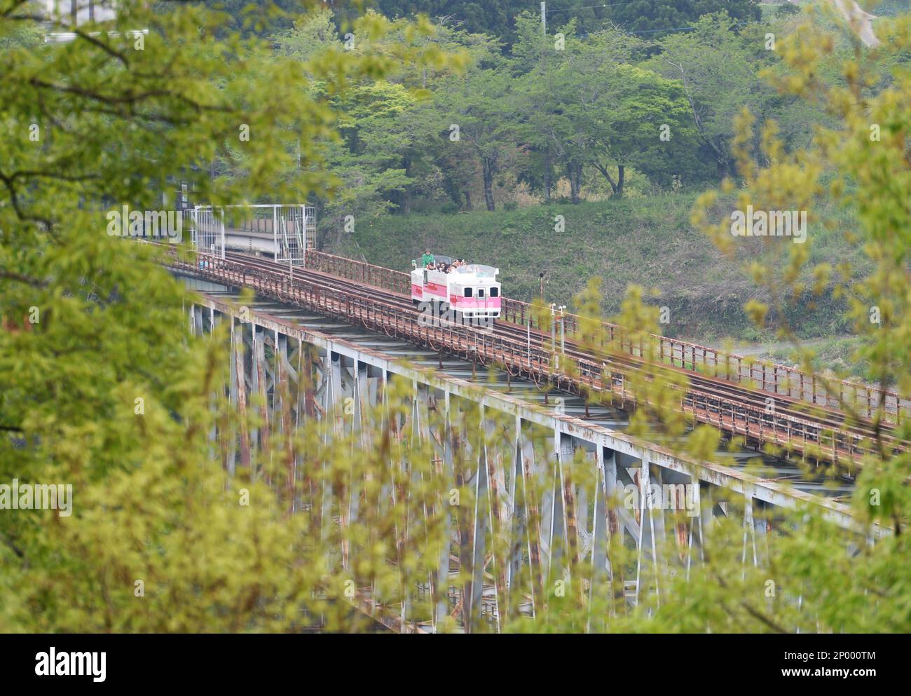 This photo shows a Grand Super Cart of Takachiho Amaterasu Railway at ...