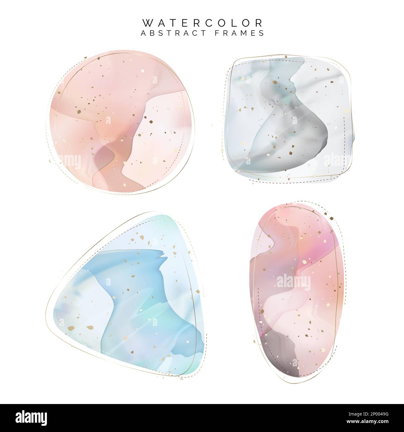 Vector Watercolor Abstract Background, Graphic Element or Frame Drawing ...