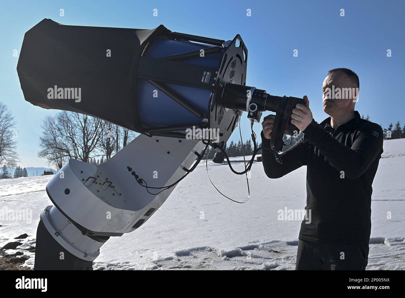 Stare Hamry, Czech Republic. 02nd Mar, 2023. Czech astronomer Tomas ...