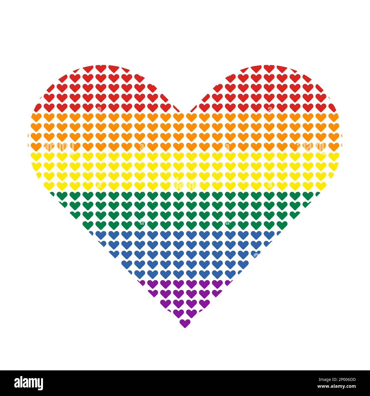 Pride Flag Heart Shape Icon With Heart Pattern Inside Flat Vector