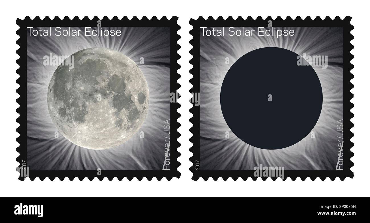 These images provided by the U.S. Postal Service shows The Total Solar ...