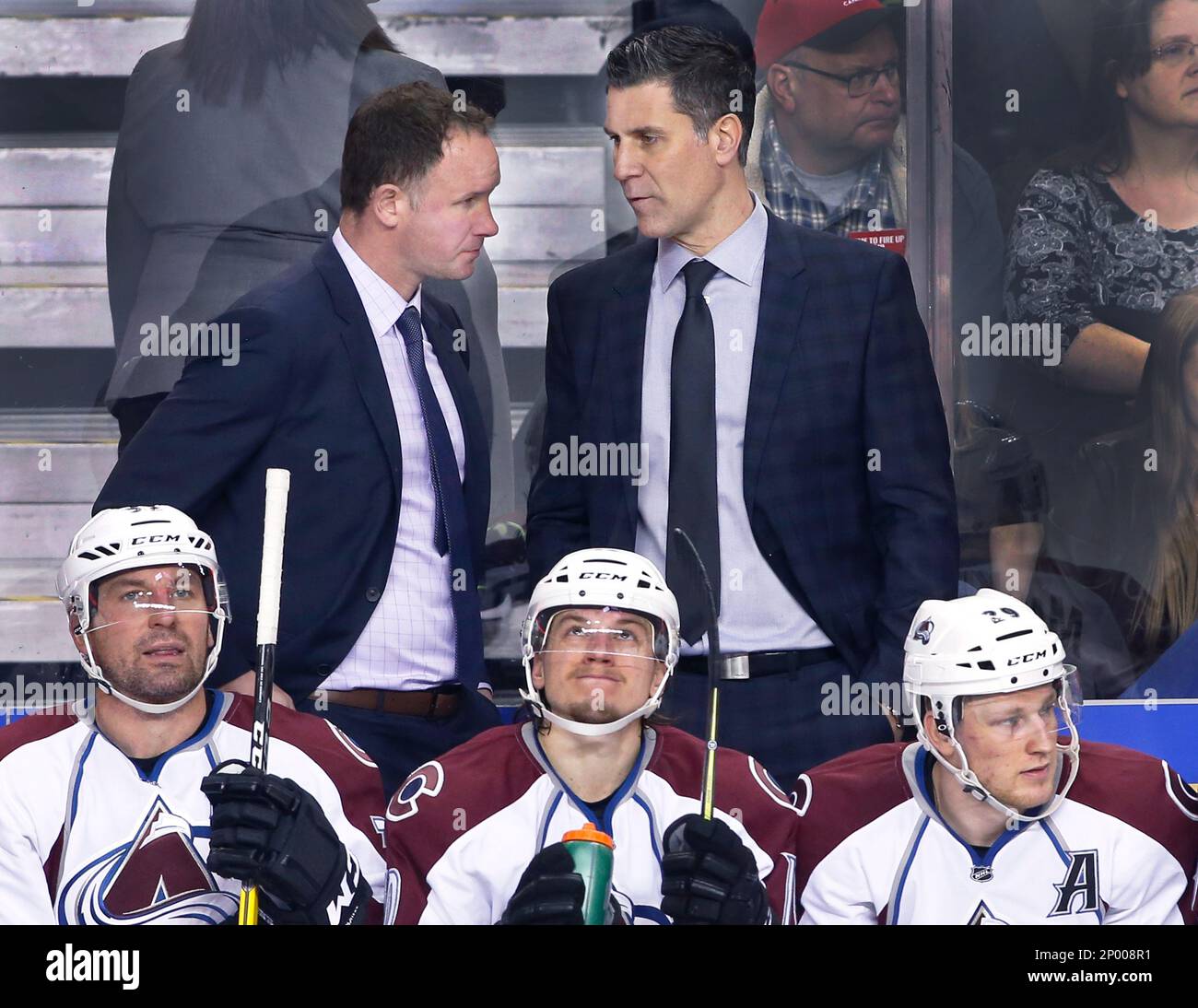 NHL profile photo on Colorado Avalanche head coach Jared Bednar, right ...