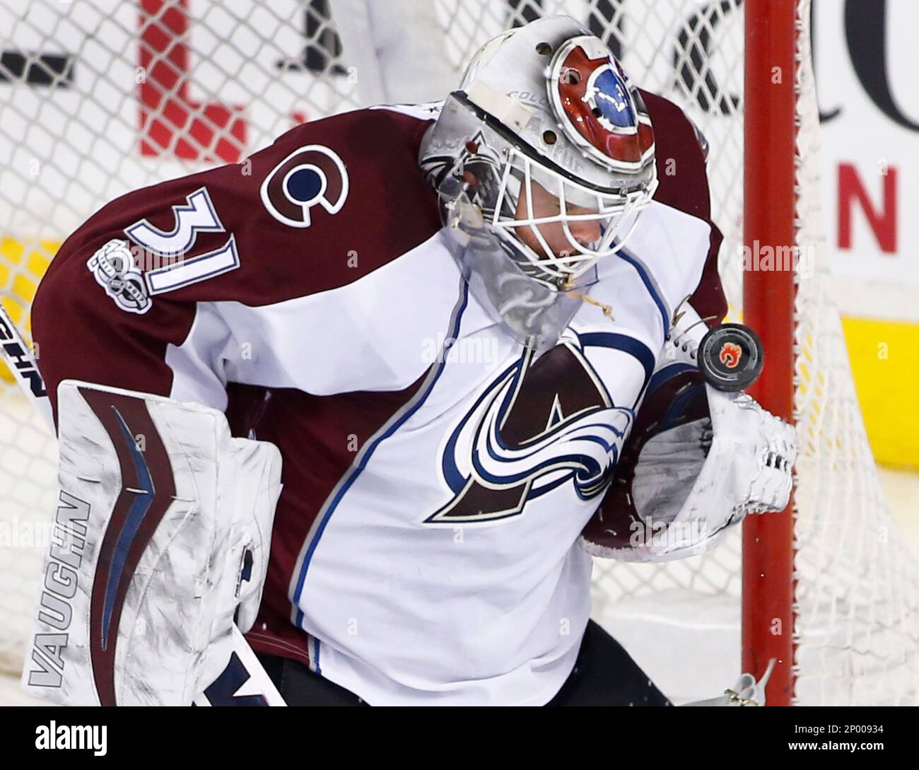 NHL profile photo on Colorado Avalanche goalie Calvin Pickard at a game ...