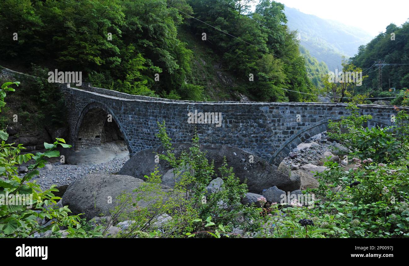 Historical Duzkoy Bridge - Artvin - TURKEY Stock Photo - Alamy