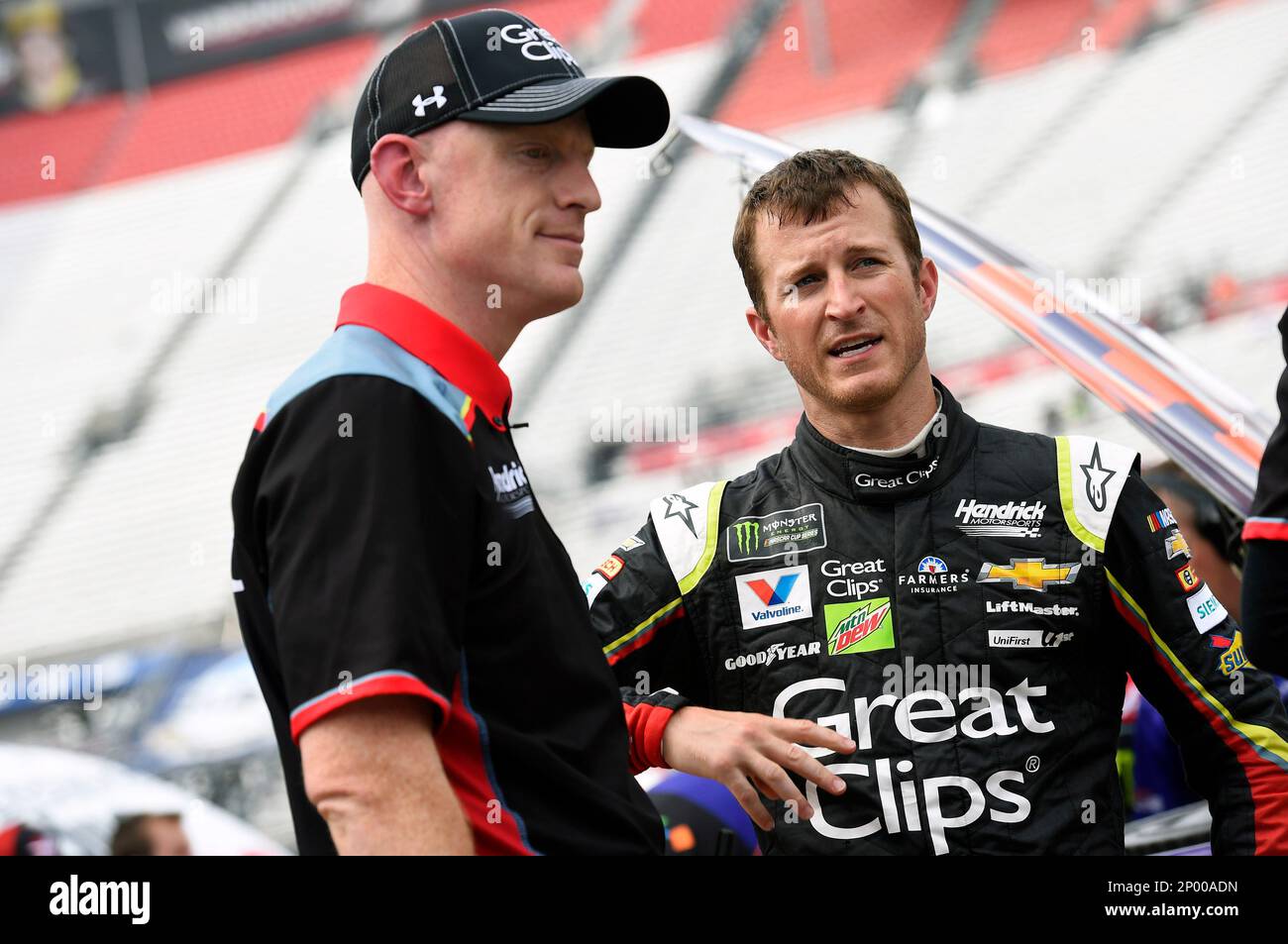 Kasey Kahne and Keith Rodden during practice for the NASCAR Monster ...