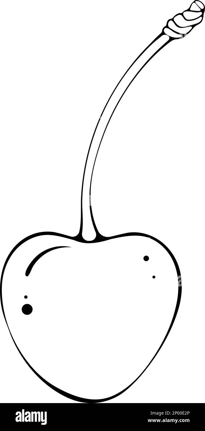 Whole cherry line art Stock Vector Image & Art - Alamy
