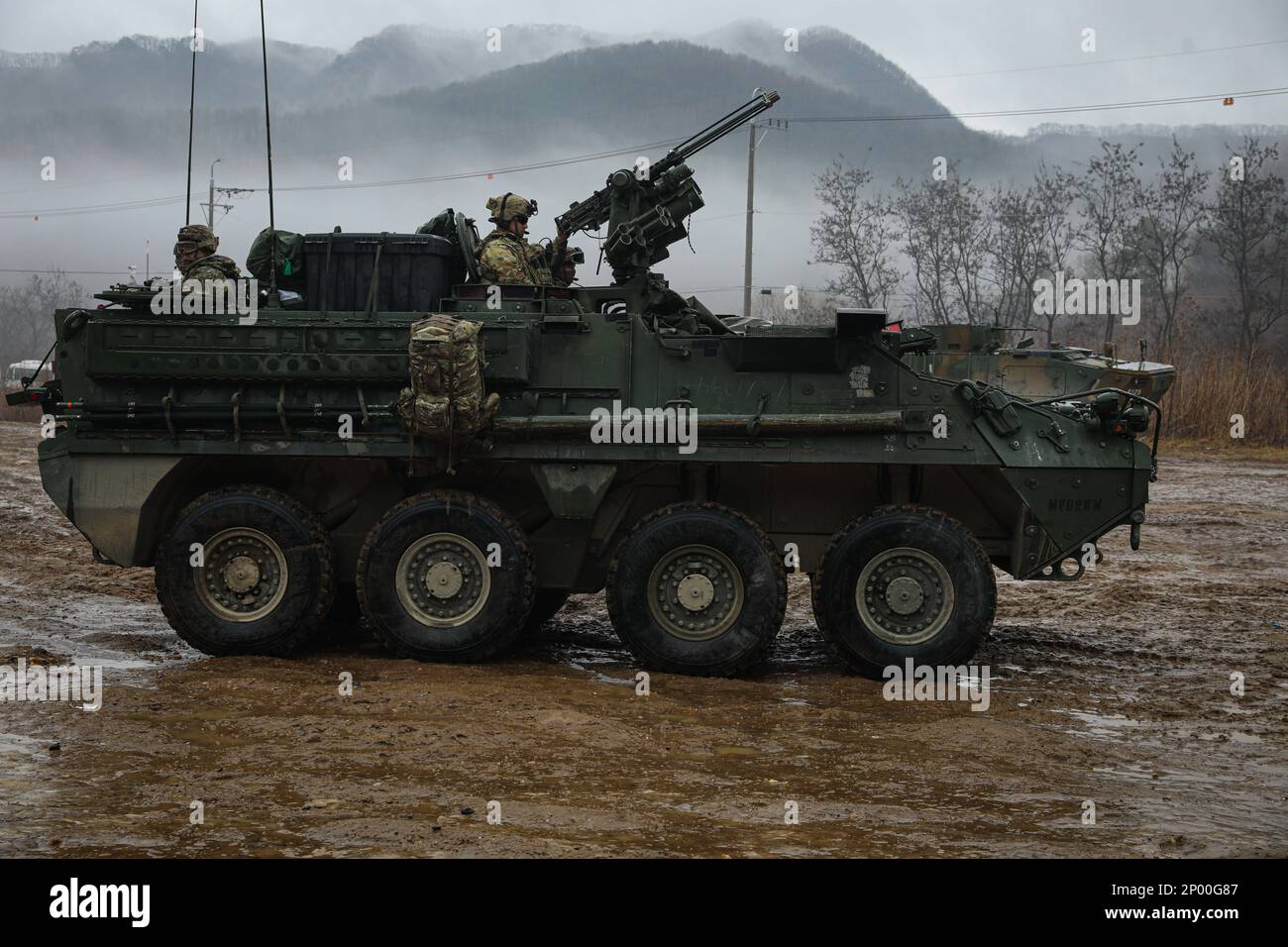A M1126 Stryker Combat Vehicle assigned to 1st Battalion, 17th Infantry ...