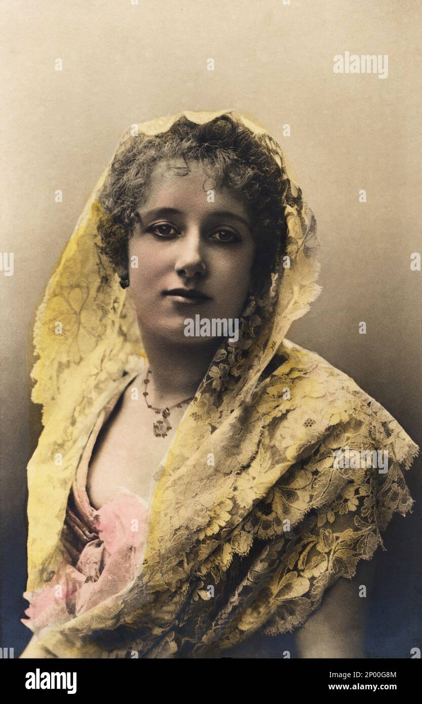 1885 c , ITALY : The celebrated italian Theatre dramatic actress and ...